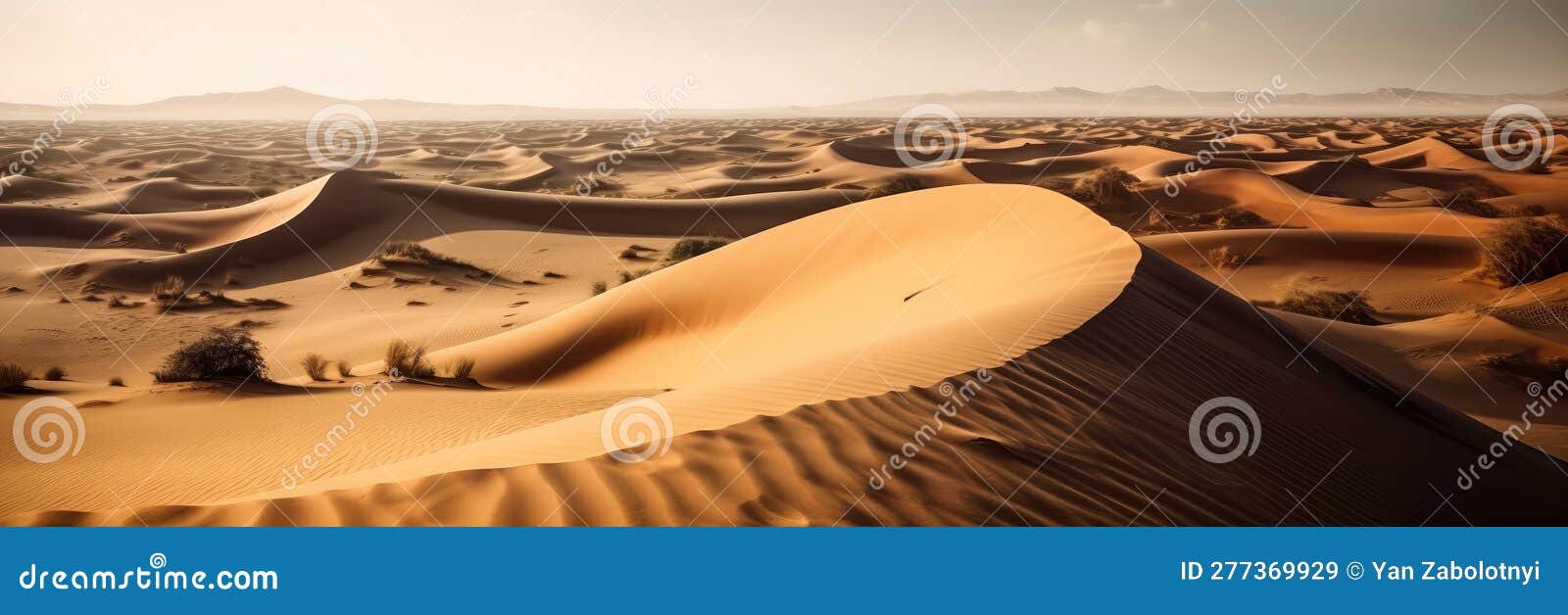 A Vast Desert with Sand Dunes Panoramic Background. Generative AI Stock ...