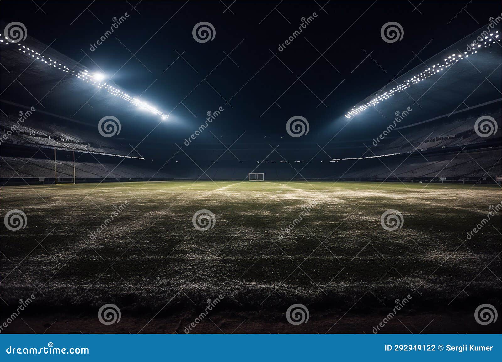 Vast Empty Sports Stadium or Arena Lit with Spots Stock Photo - Image ...