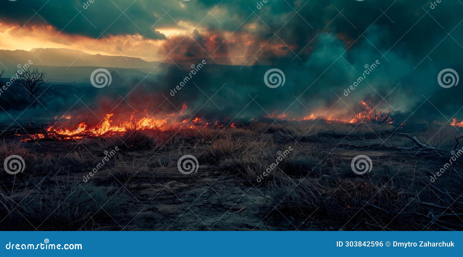 Vast Hellscape Where Fire is Visible, Beautiful and Eerie Landscapes ...