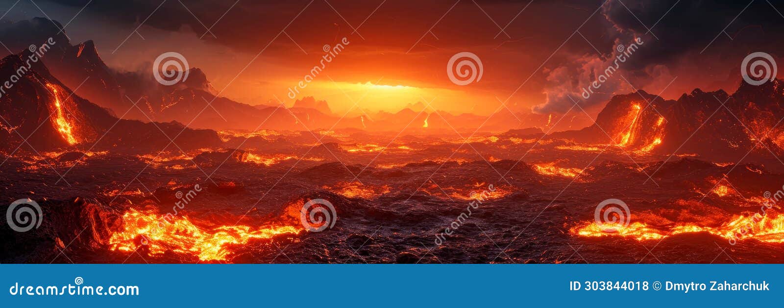 Vast Hellscape Where Fire is Visible, Beautiful and Eerie Landscapes ...