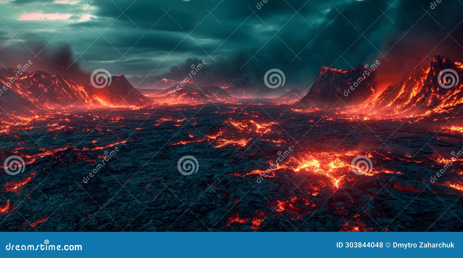 Vast Hellscape Where Fire is Visible, Beautiful and Eerie Landscapes ...