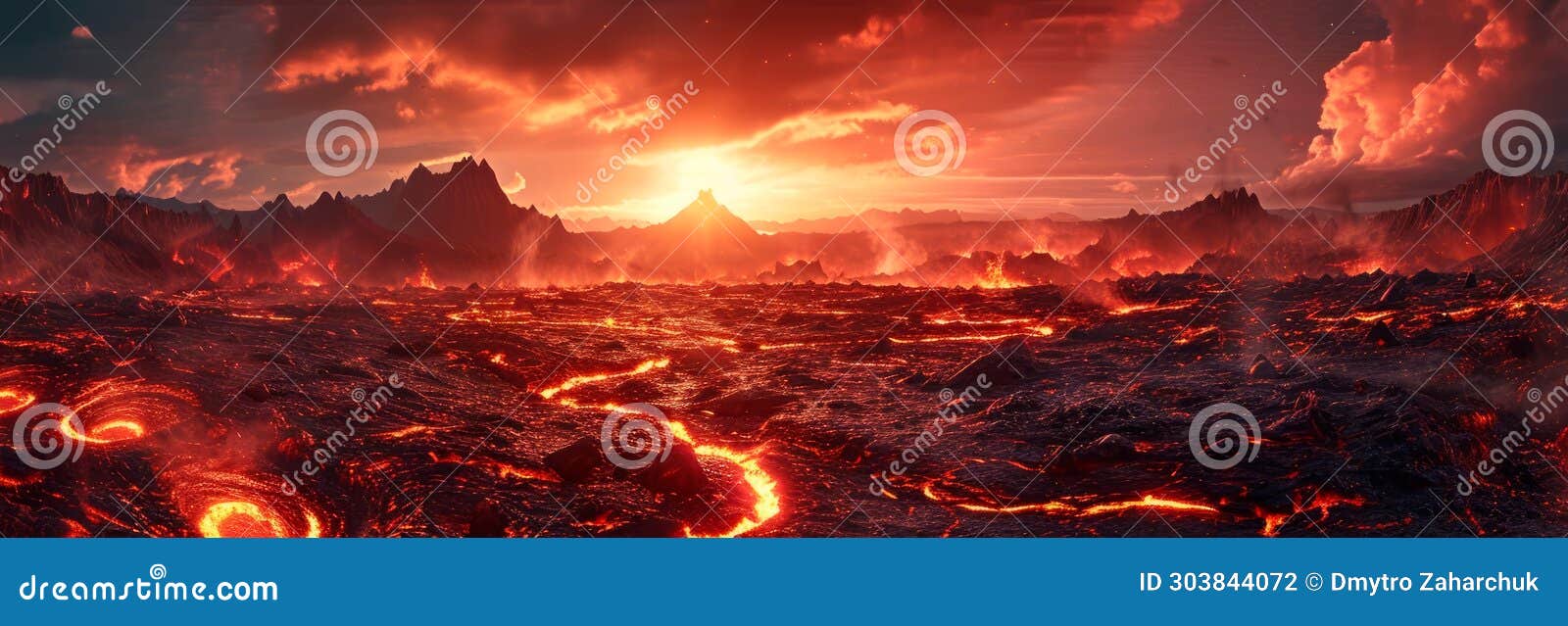 Vast Hellscape Where Fire is Visible, Beautiful and Eerie Landscapes ...