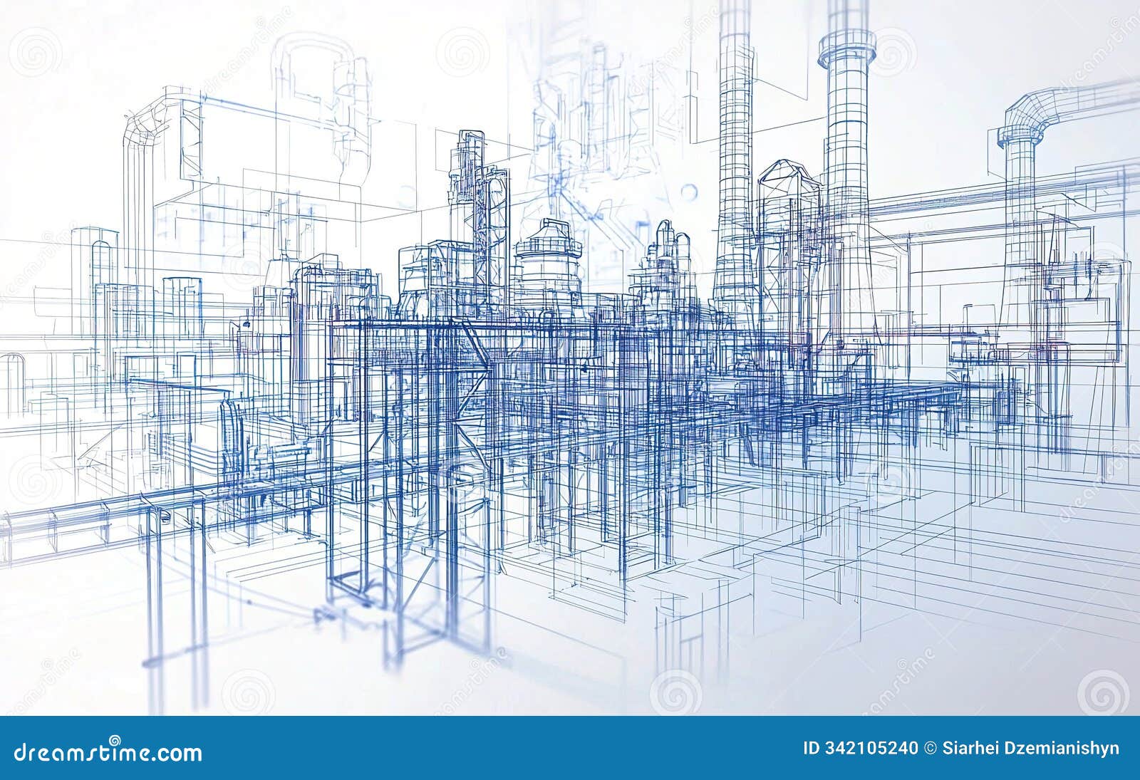 Vast Industrial Plant Blueprint Showcasing Complex Engineering and ...