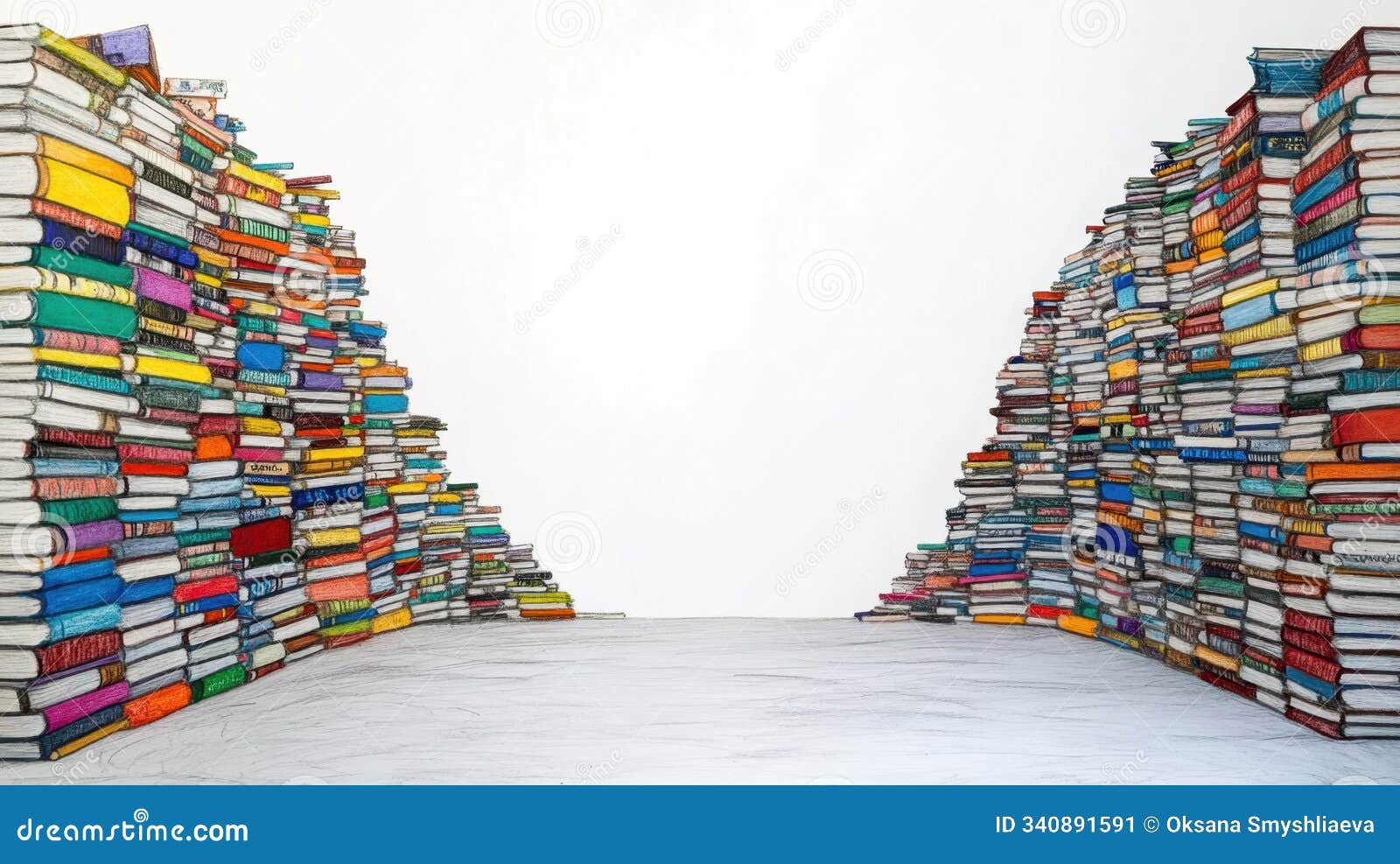 Vast Library With Arched Ceiling And Scattered Books Royalty-Free Stock ...