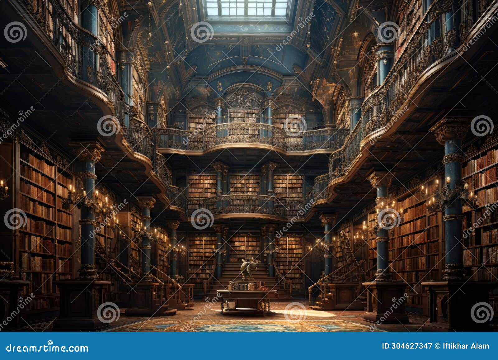 Vast Library Overflowing with Books and Knowledge, the Inside of a ...