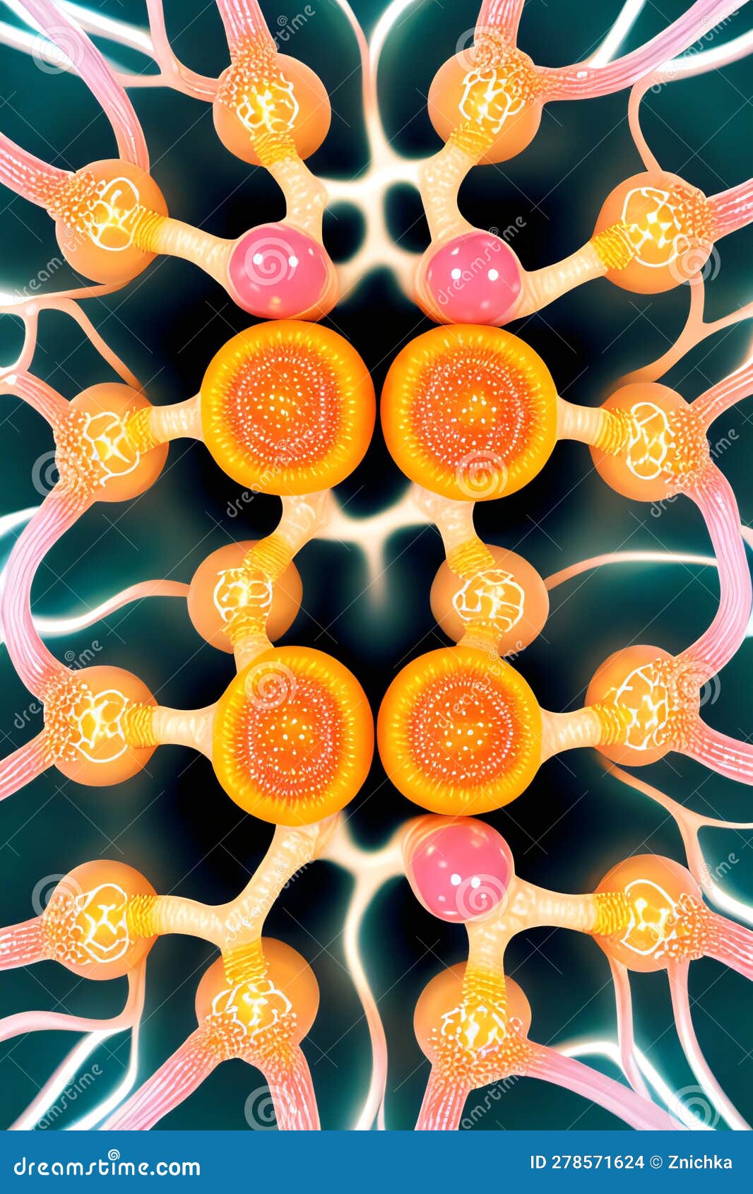 Abstract Brain Cells, Synapsic Networks Stock Illustration ...