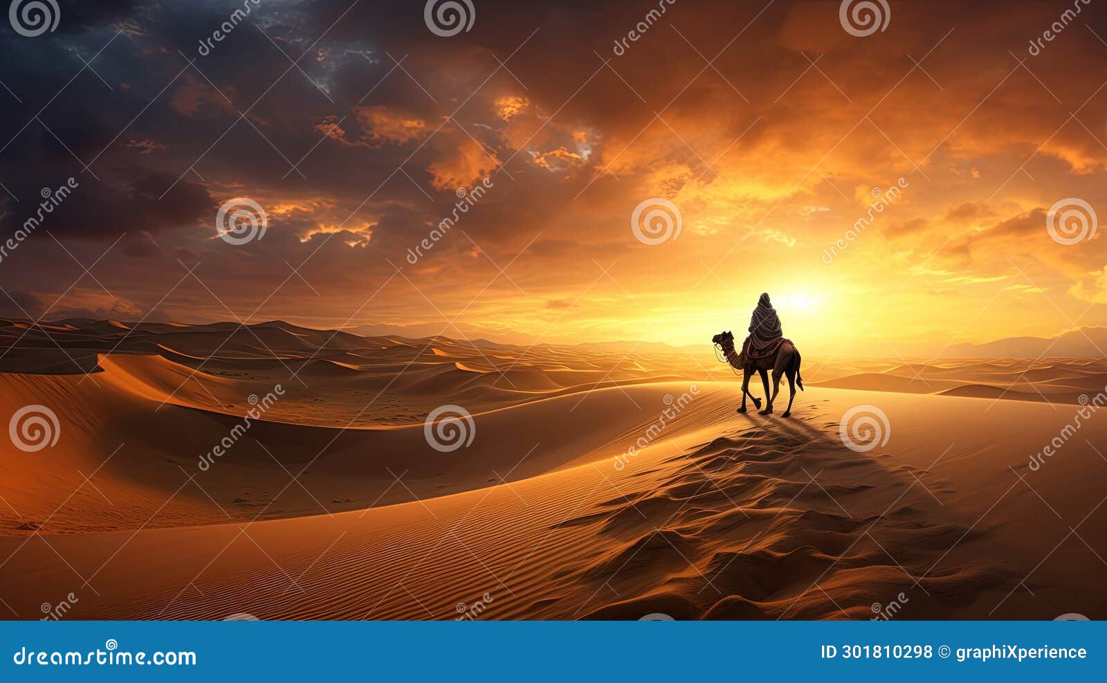 Vast Open Desert Sunrise Nomadic Resilience Stock Illustration ...