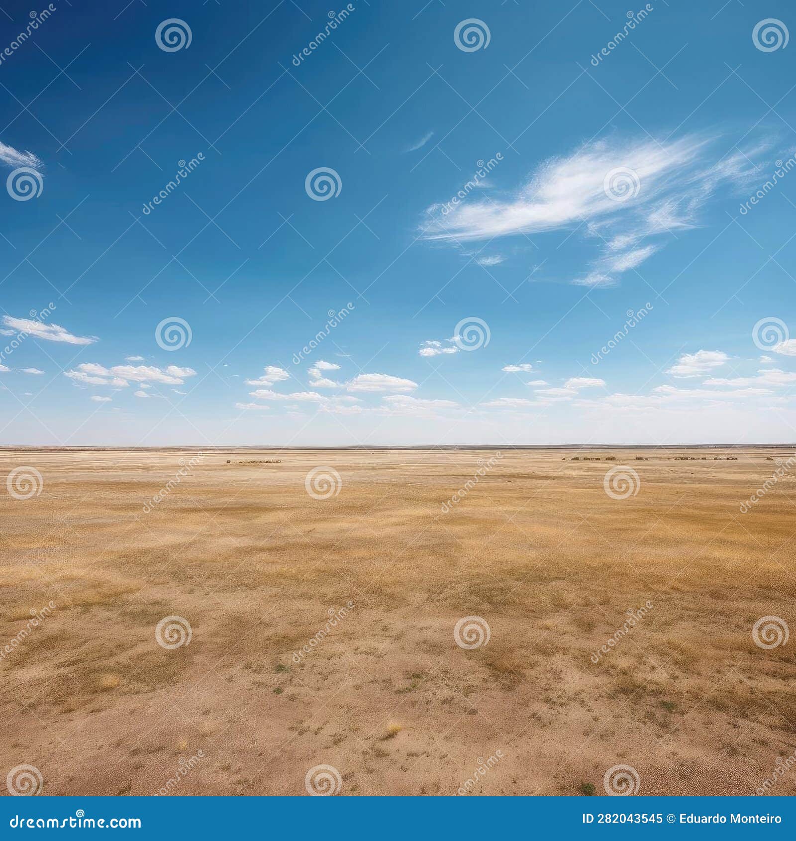 A Vast and Open Plain with a Clear Blue Sky Overhead Stock Illustration ...