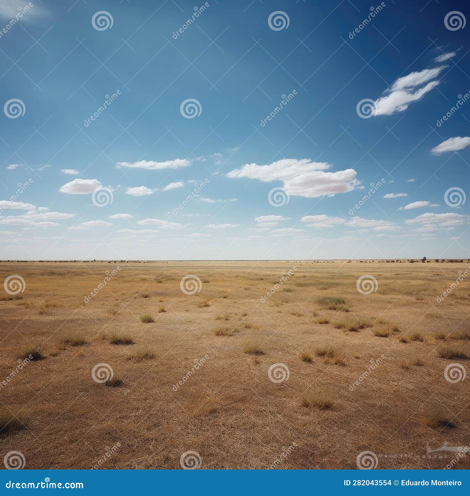 A Vast and Open Plain with a Clear Blue Sky Overhead Stock Illustration ...