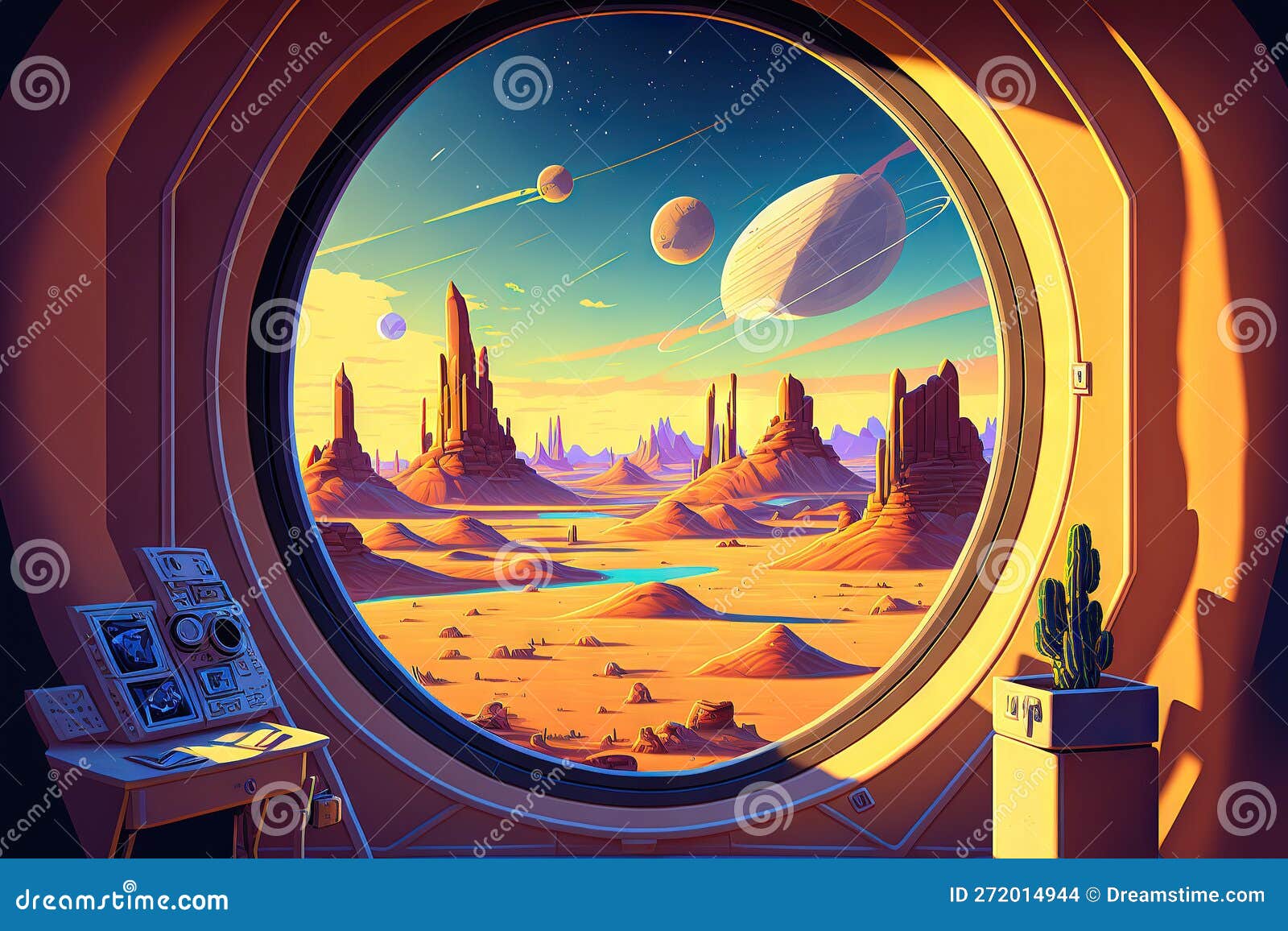 Vast Set for a Space Scenario Stock Illustration - Illustration of ...