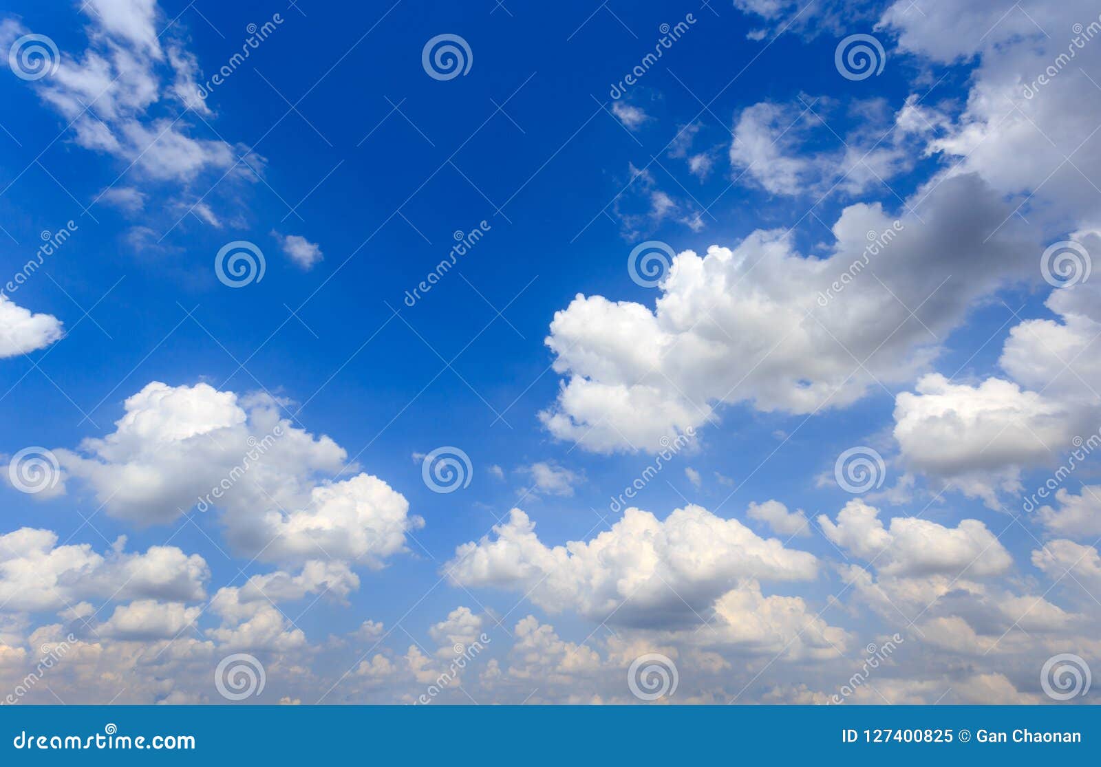 The Vast Sky and the White Clouds Float in the Sky. the Natural Blue ...