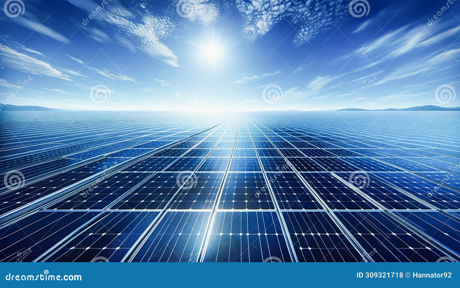 Vast Solar Panel Array Capturing the Sun S Energy Under a Clear Blue ...