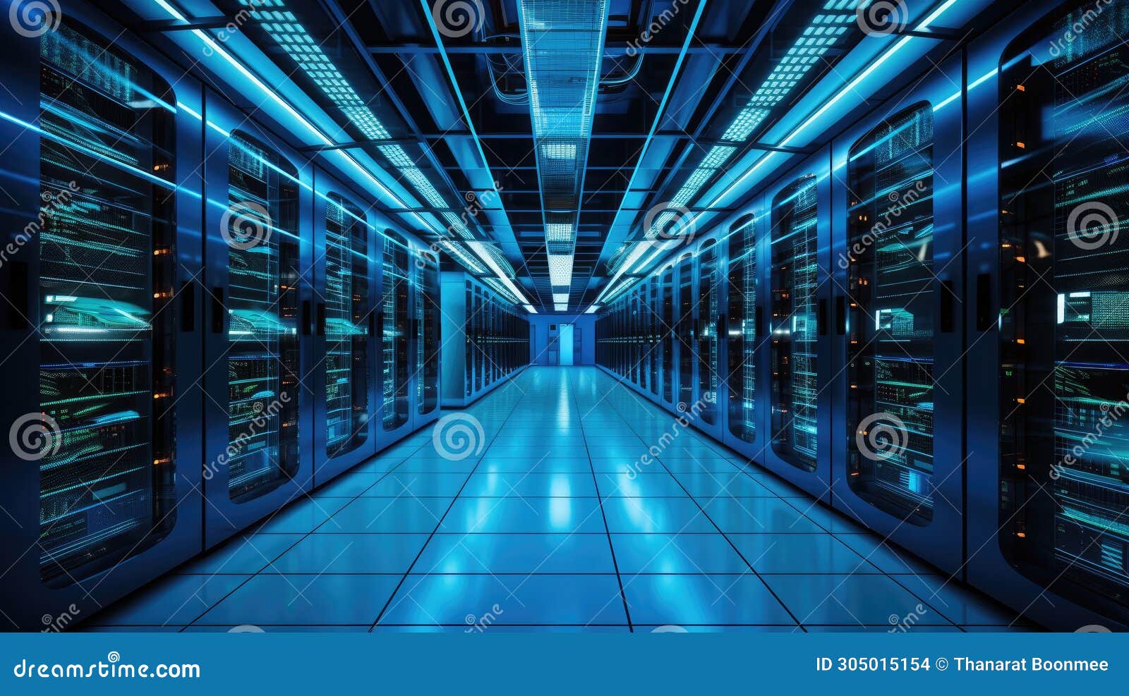 A Vast Warehouse Transformed into a Computer Networking Server Room Hub ...