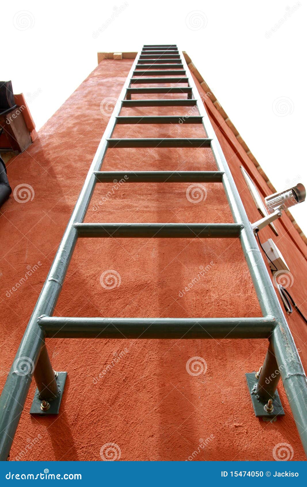 Vaste rode ladder stock foto. Image of staal, ruimte - 15474050