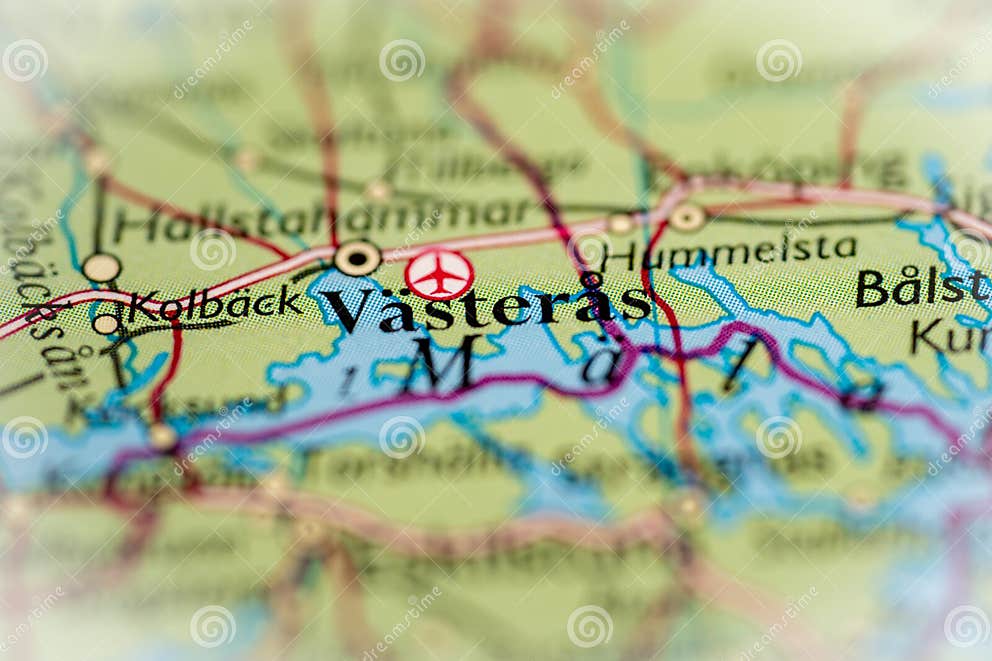 Vasteras, Sweden Highlighted on a World Map Stock Image - Image of ...