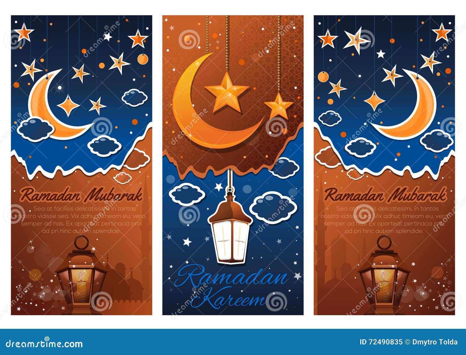 Vastgestelde Groetbanners Voor De Heilige Maand Van Ramadan Vector ...