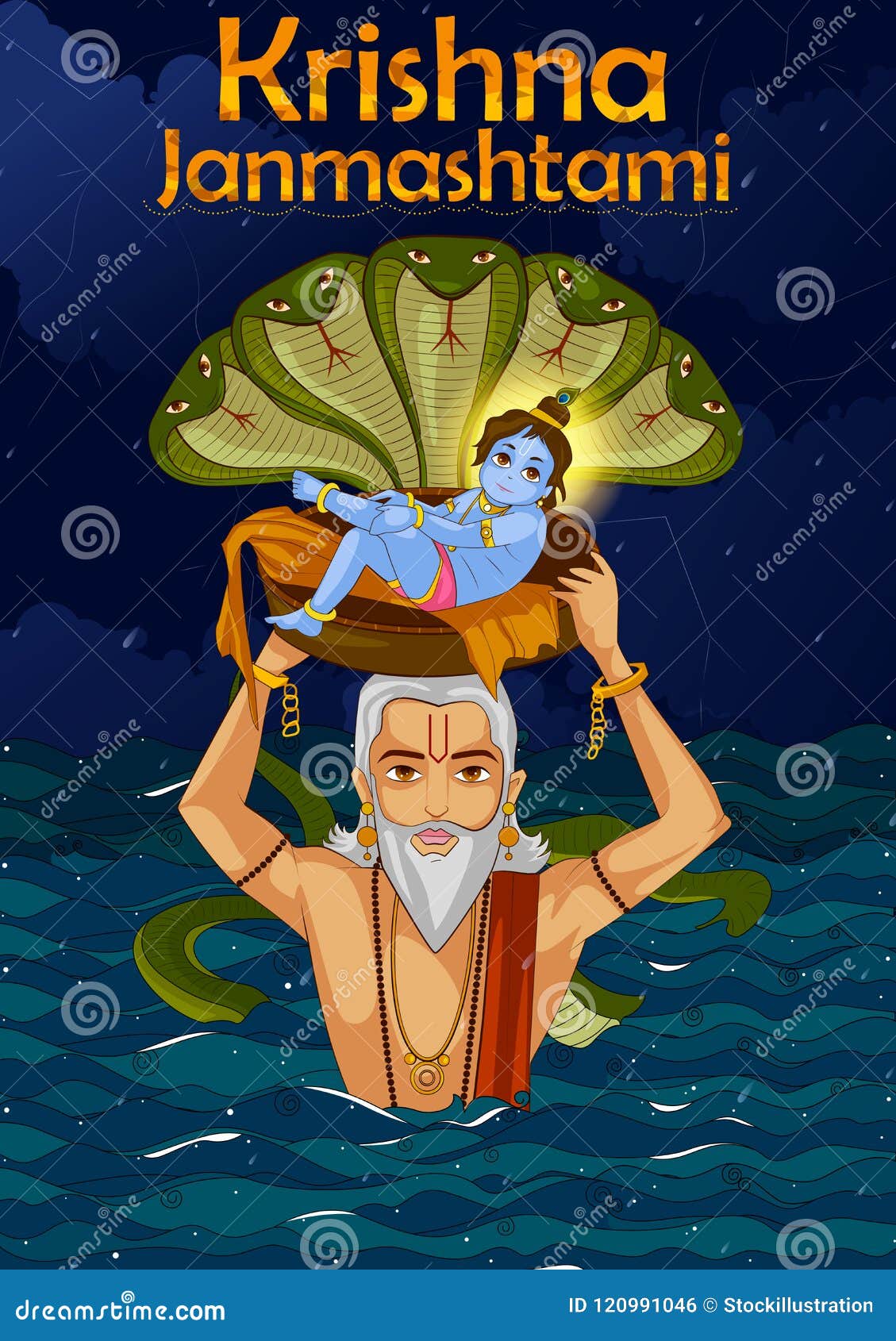 Vasudev Carrying Little Krishna with Kaliya Naag on Janmashtami Stock ... Vasudev Carrying Little Krishna with Kaliya Naag on Janmashtami Stock ...