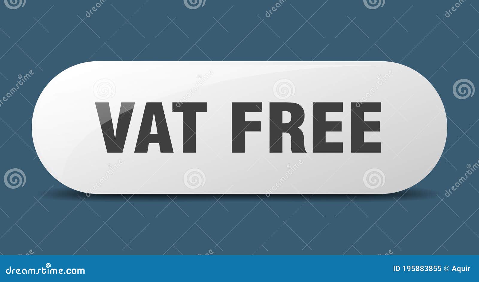 Vat Free Button. Sticker. Banner. Rounded Glass Sign Stock Vector ...