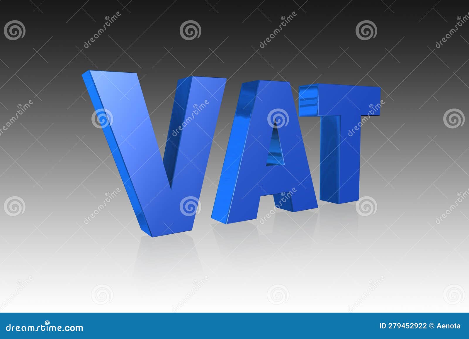 VAT Lettering - 3D Illustration Stock Illustration - Illustration of ...