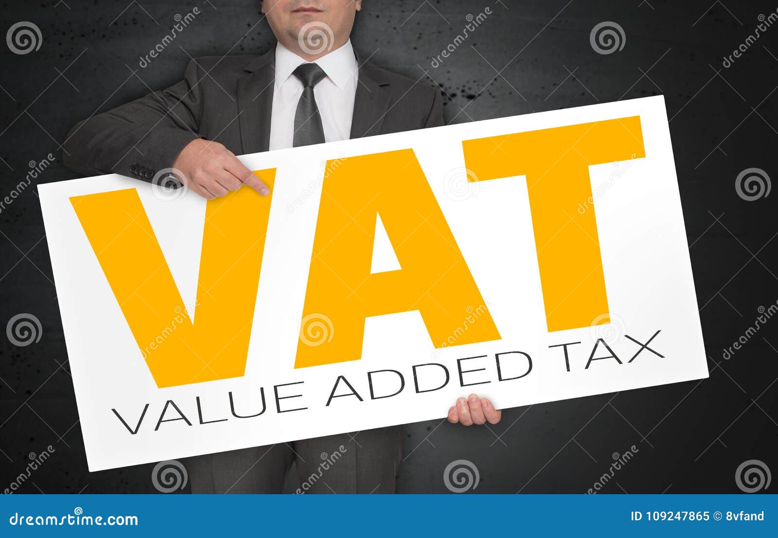 VAT Poster is Held by Businessman Stock Image - Image of authorities ...