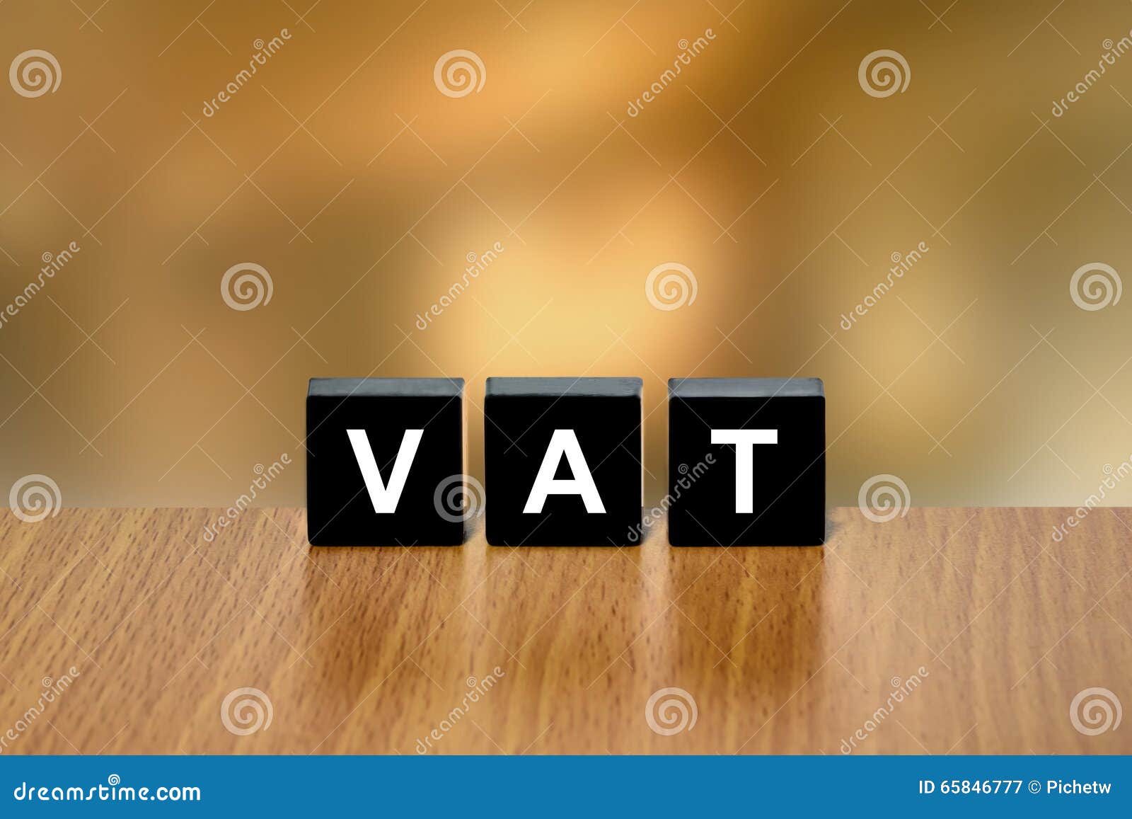 VAT or Value Added Tax on Black Block Stock Image - Image of monetary ...