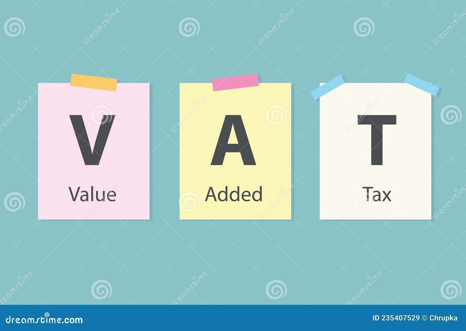 VAT Value Added Tax Written on Memory Papers Stock Vector ...