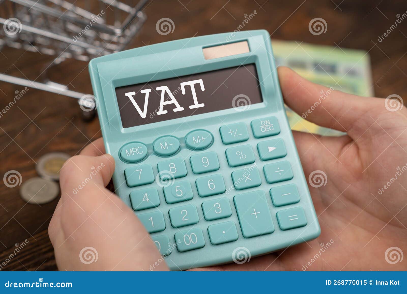 VAT Word on Calculator Screen. Concept for Business Stock Image - Image ...