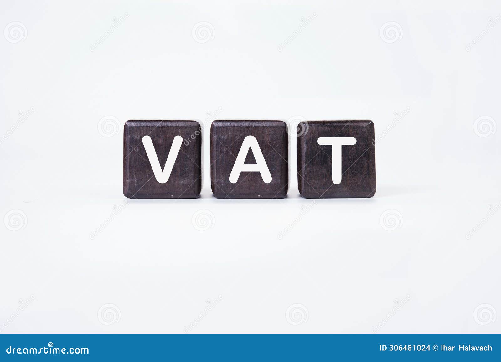 VAT a Word on Cubes on a White Background Stock Photo - Image of ...