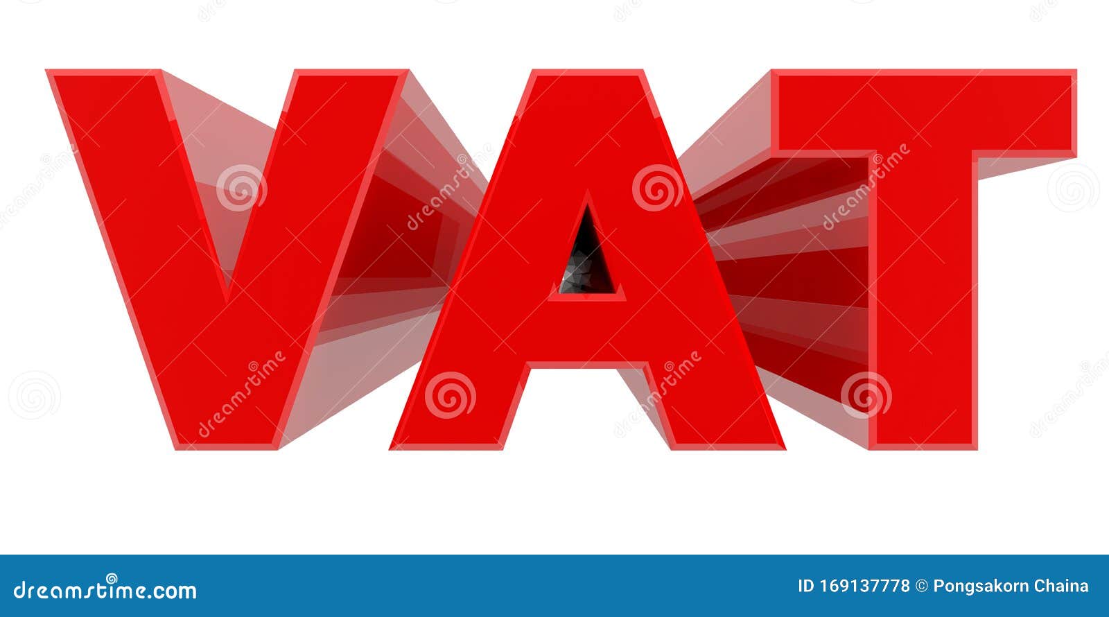 VAT Word on White Background 3d Rendering Stock Illustration ...