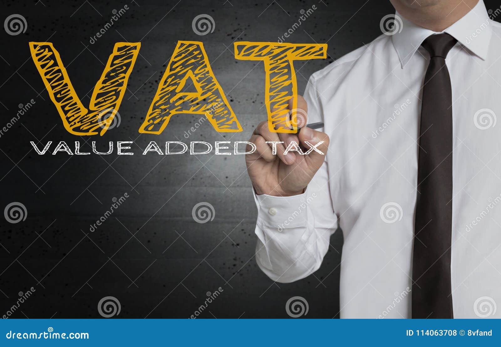 VAT is Written by Businessman on Screen Stock Photo - Image of ...