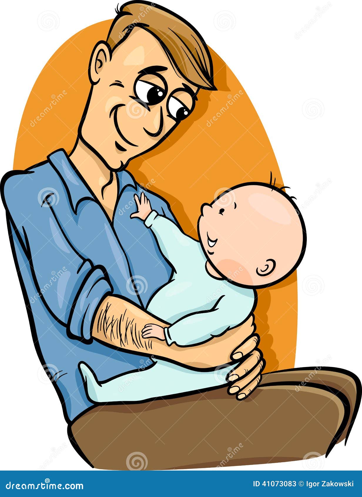 Vater Mit Babykarikaturillustration Vektor Abbildung - Illustration von ...