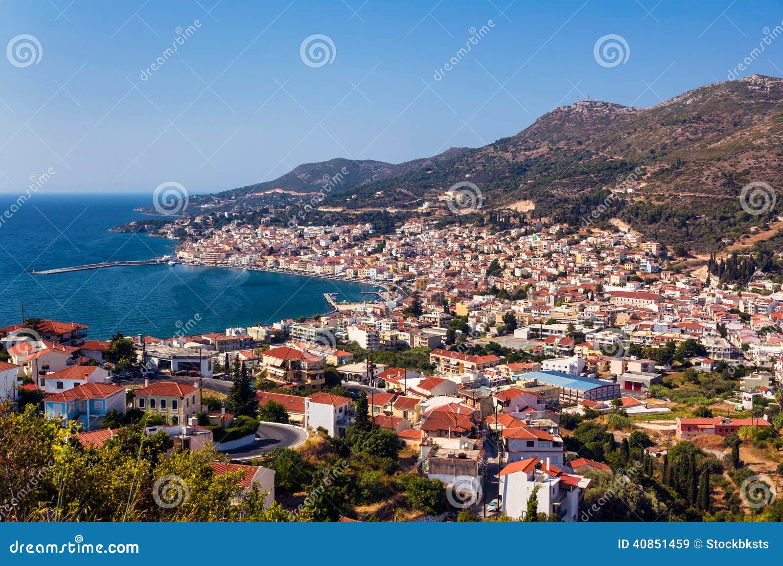 Vathy Samos stock image. Image of outdoor, travel, exotic - 40851459