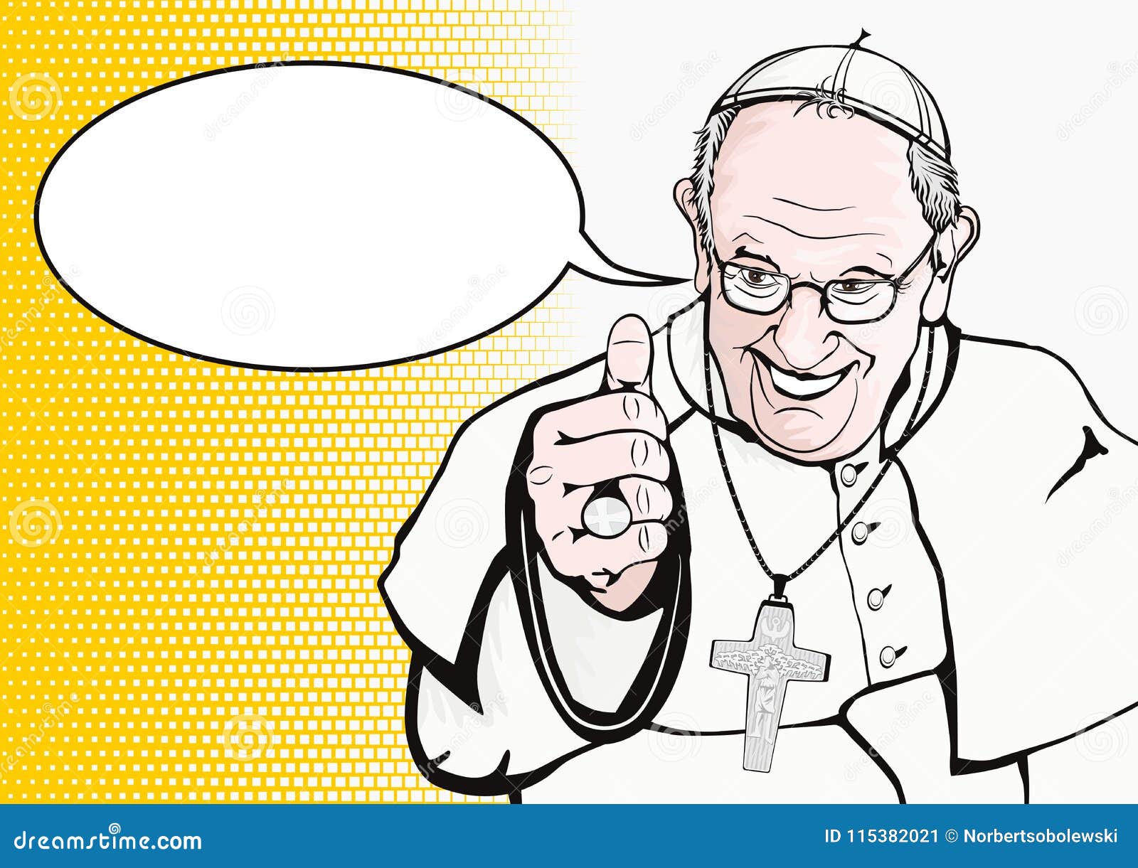 Pope Francis Illustration Cartoon Vector | CartoonDealer.com #93870701
