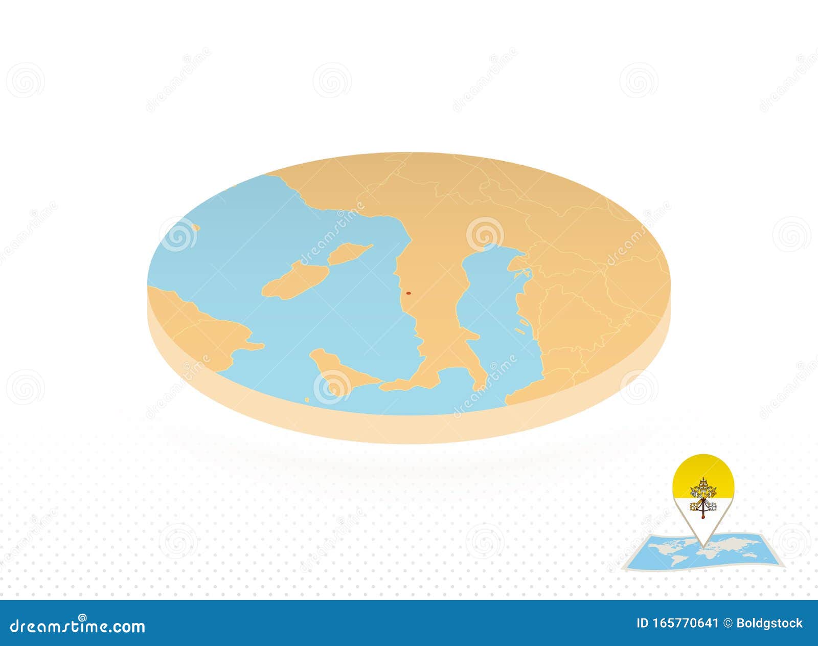 Infographic For Vatican City, Detailed Map Of Vatican With Flag Cartoon ...