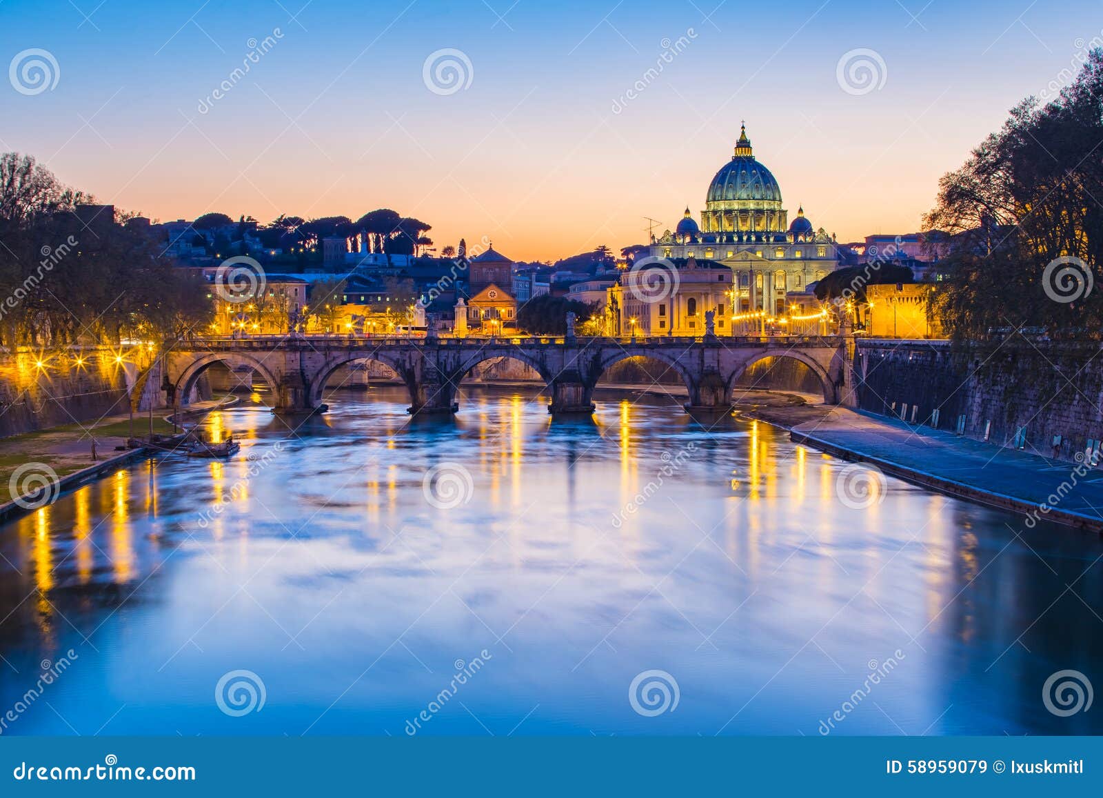 The Vatican City State View from Rome Stock Image - Image of sunset ...