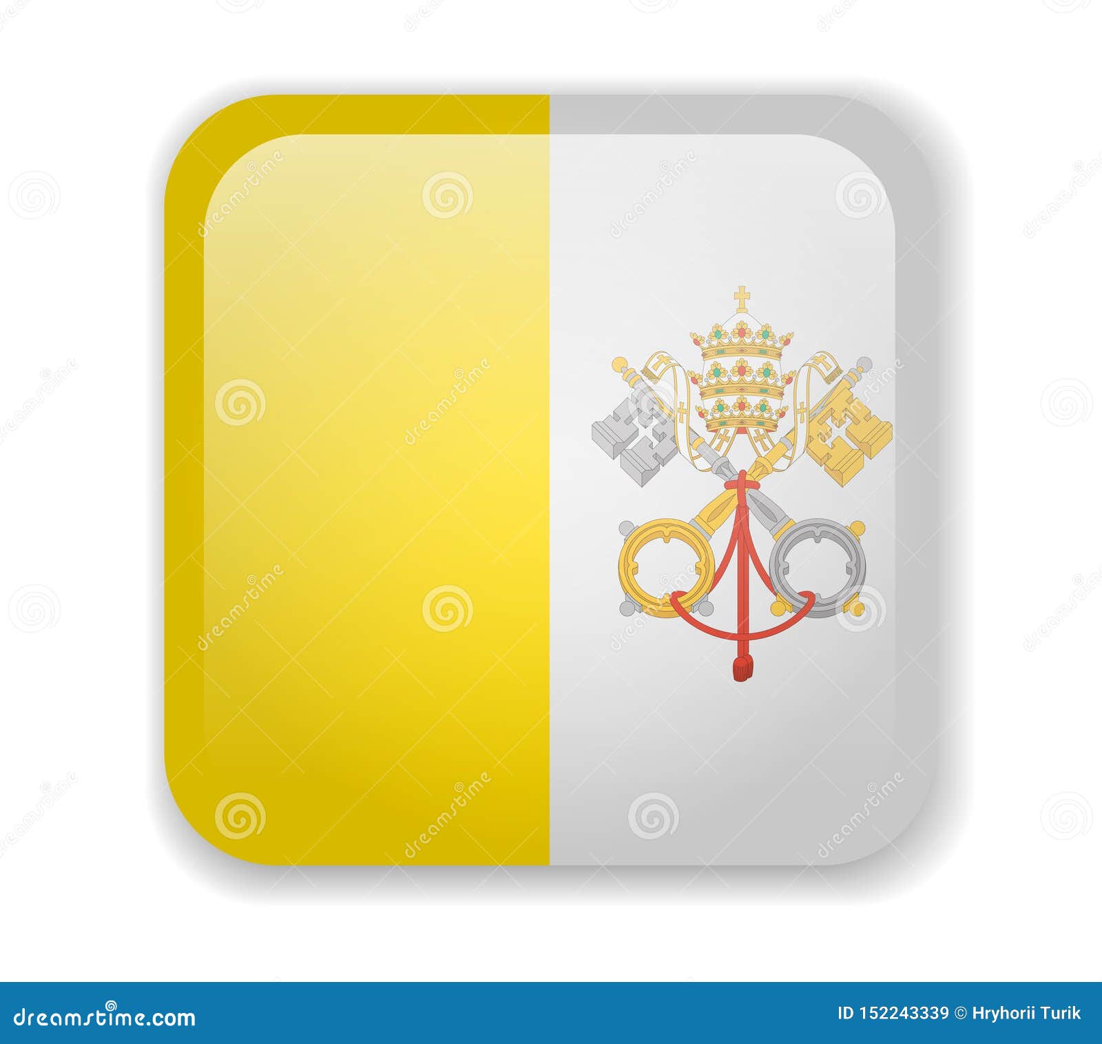 Vatican Flag Bright Square Icon on a White Background Stock ...