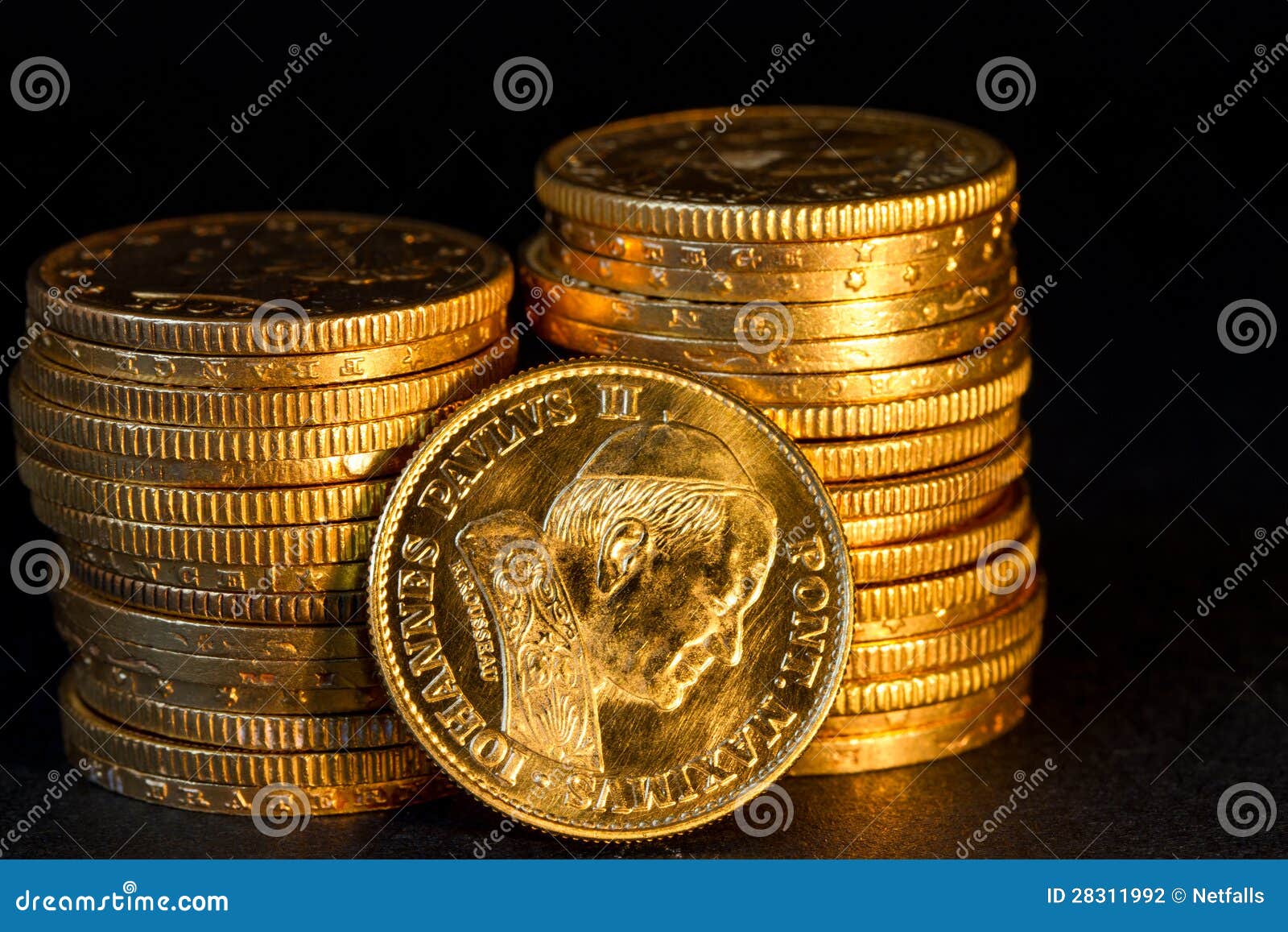 Vatican gold coins. stock photo. Image of opportunity - 28311992
