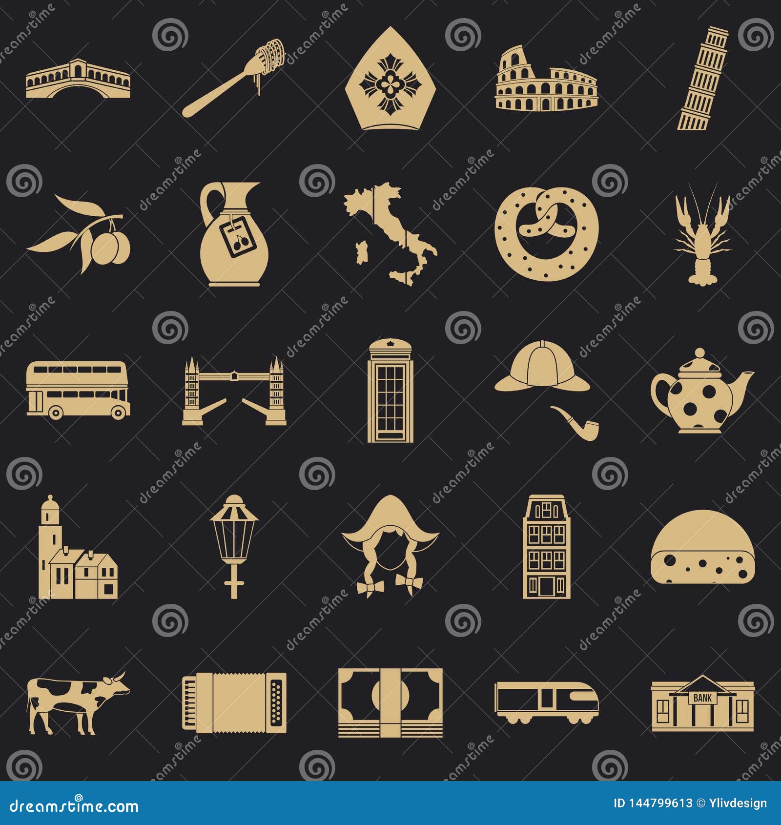 Vatican Icons Set, Simple Style Stock Vector - Illustration of europe ...