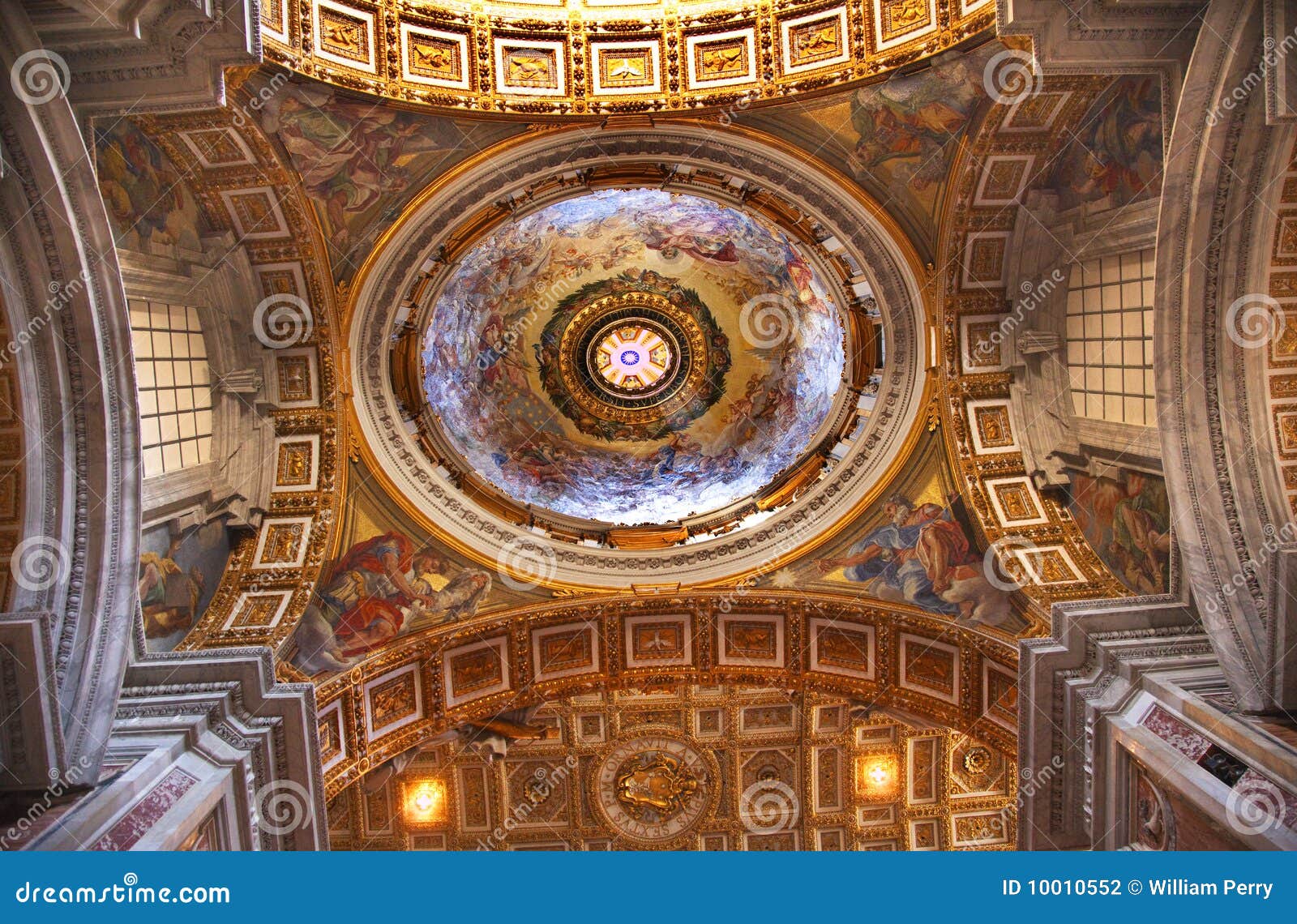 Vatican Inside Beautiful Ceiling Dome Rome Italy Editorial Photography ...
