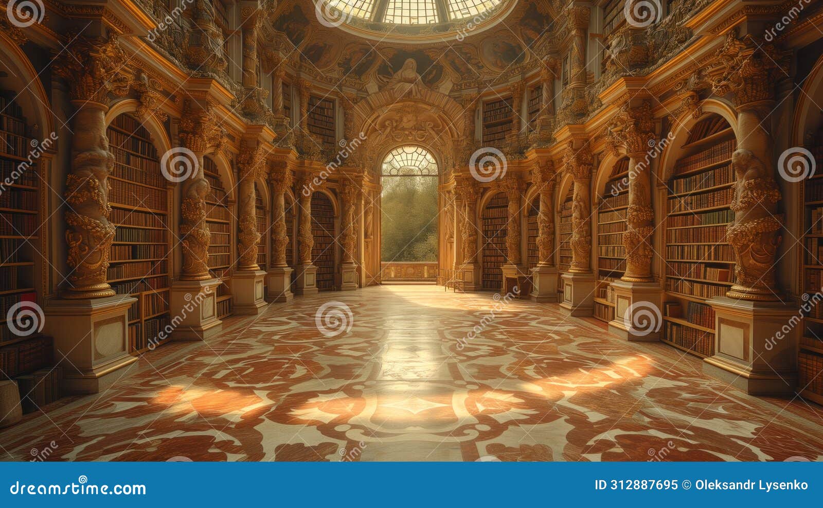 Vatican Library Interior Version Stock Illustration - Illustration of ...