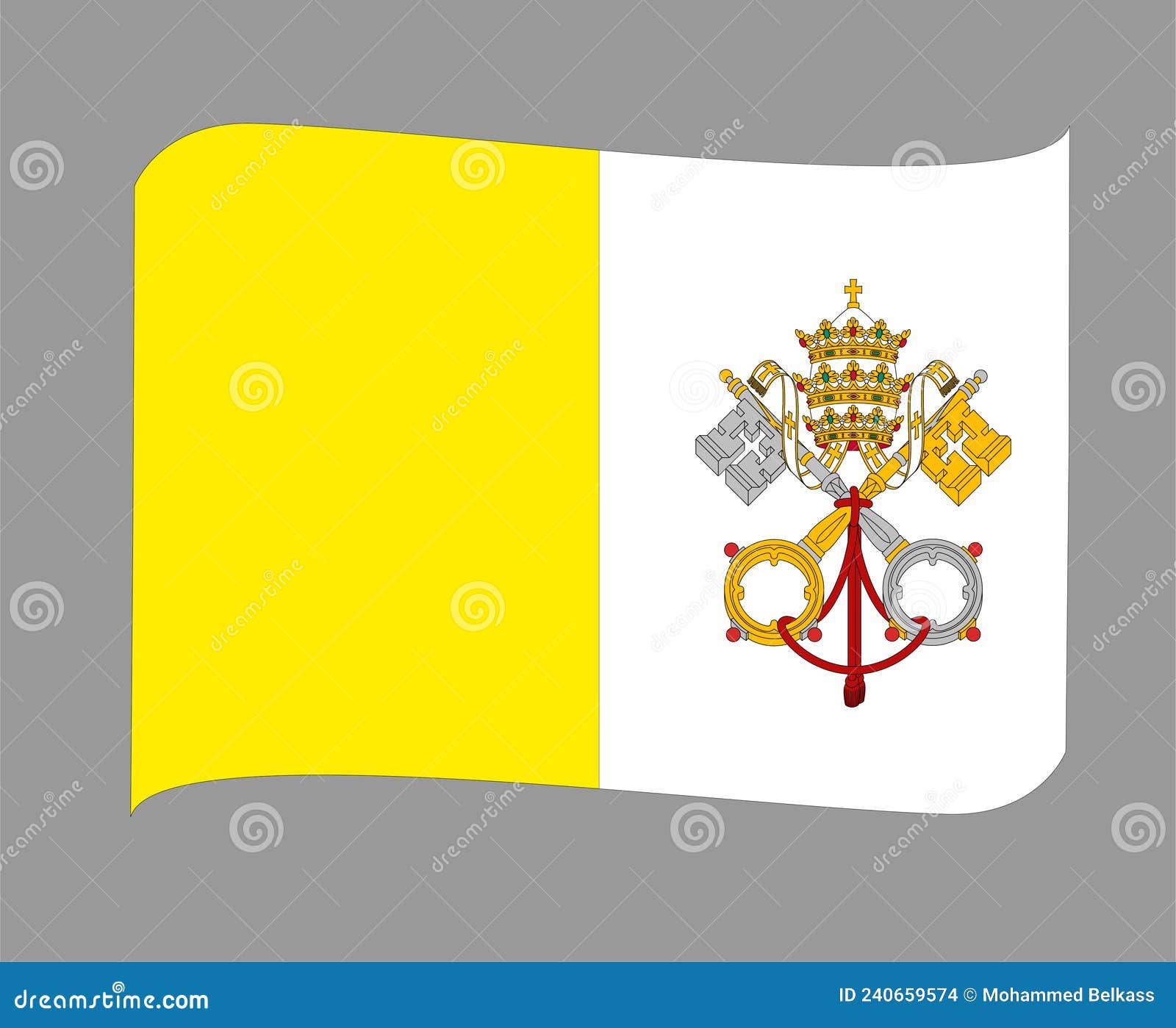 Vatican Flag National Europe Emblem Ribbon Icon Vector Stock Vector ...
