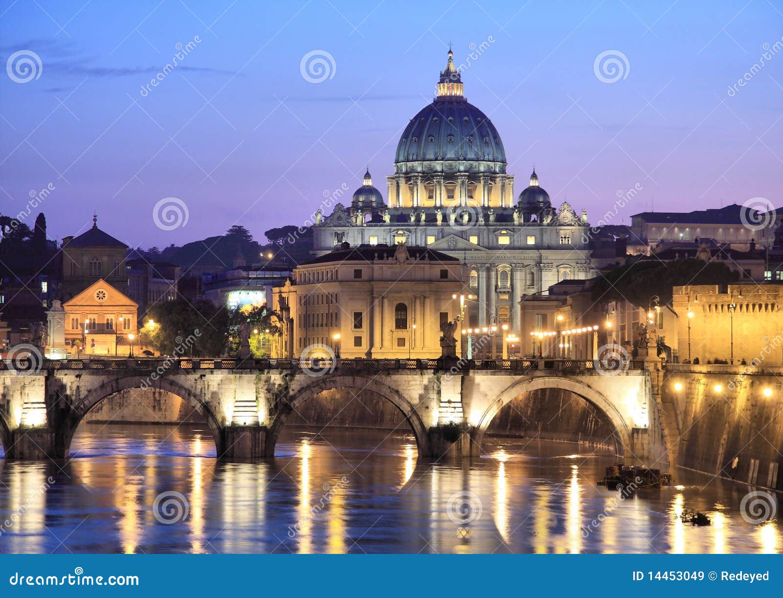 Vatican at Night stock image. Image of tevere, tiber - 14453049
