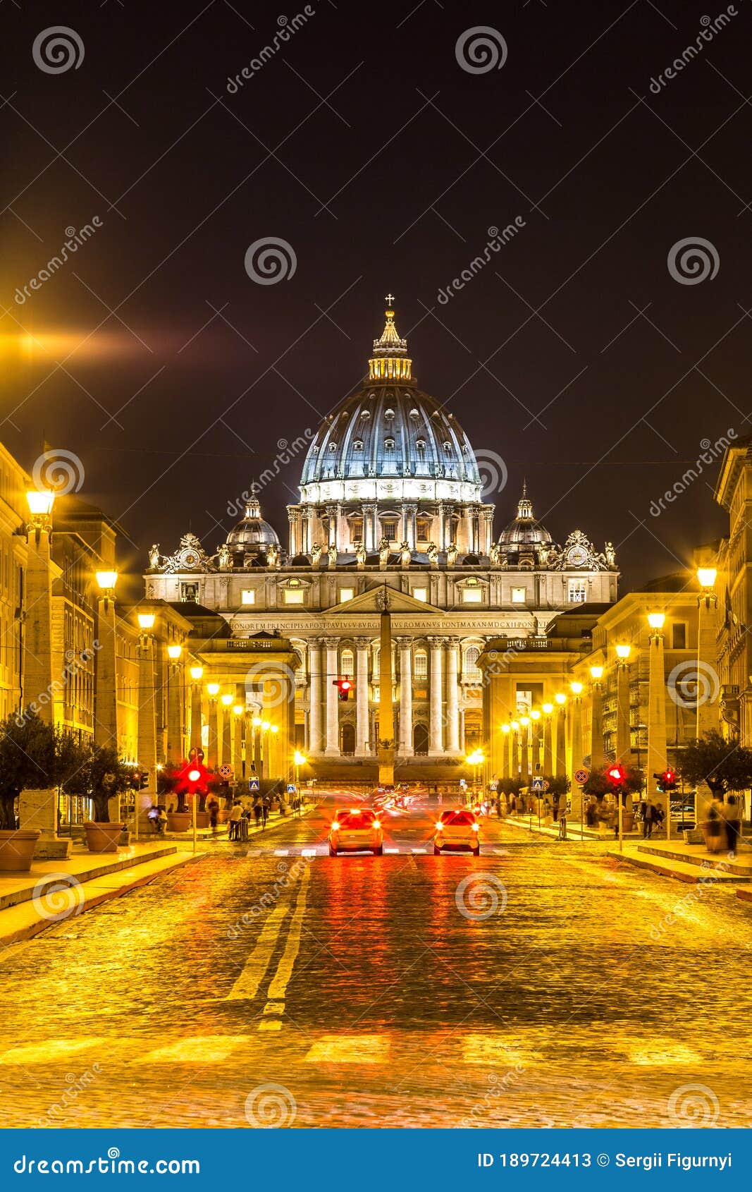 Vatican at night editorial stock photo. Image of vatican - 189724413