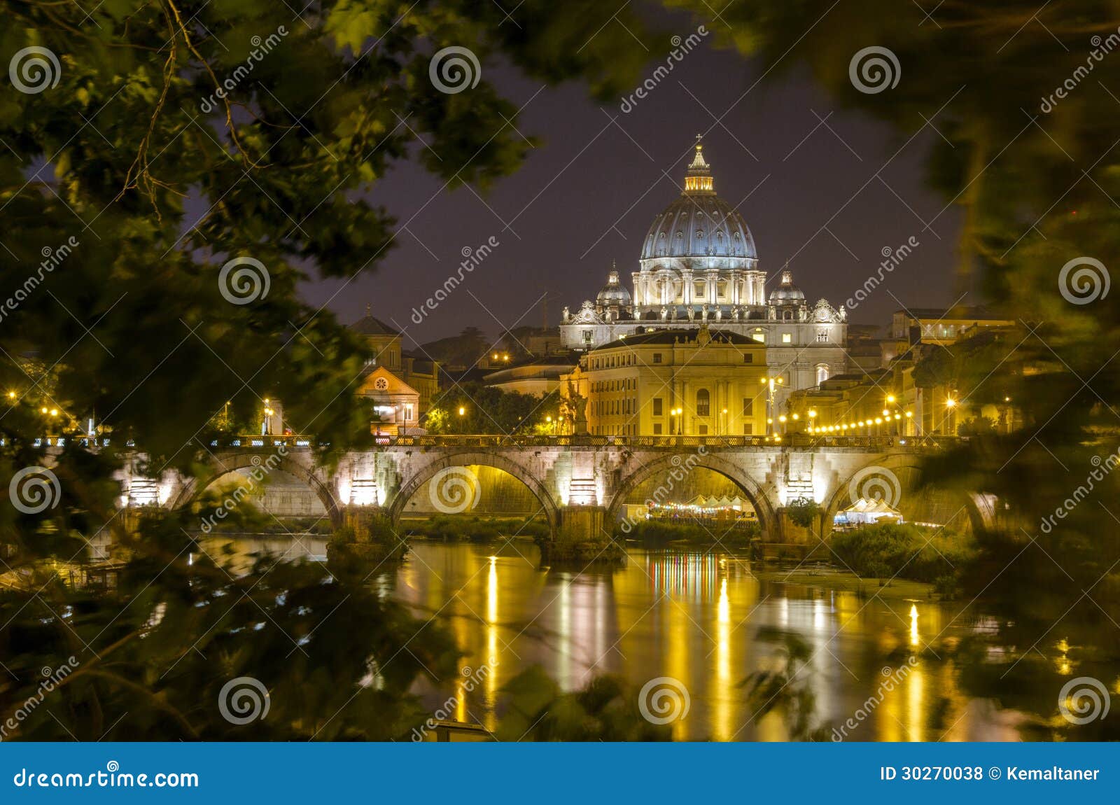 Vatican at Night stock photo. Image of italy, basilica - 30270038