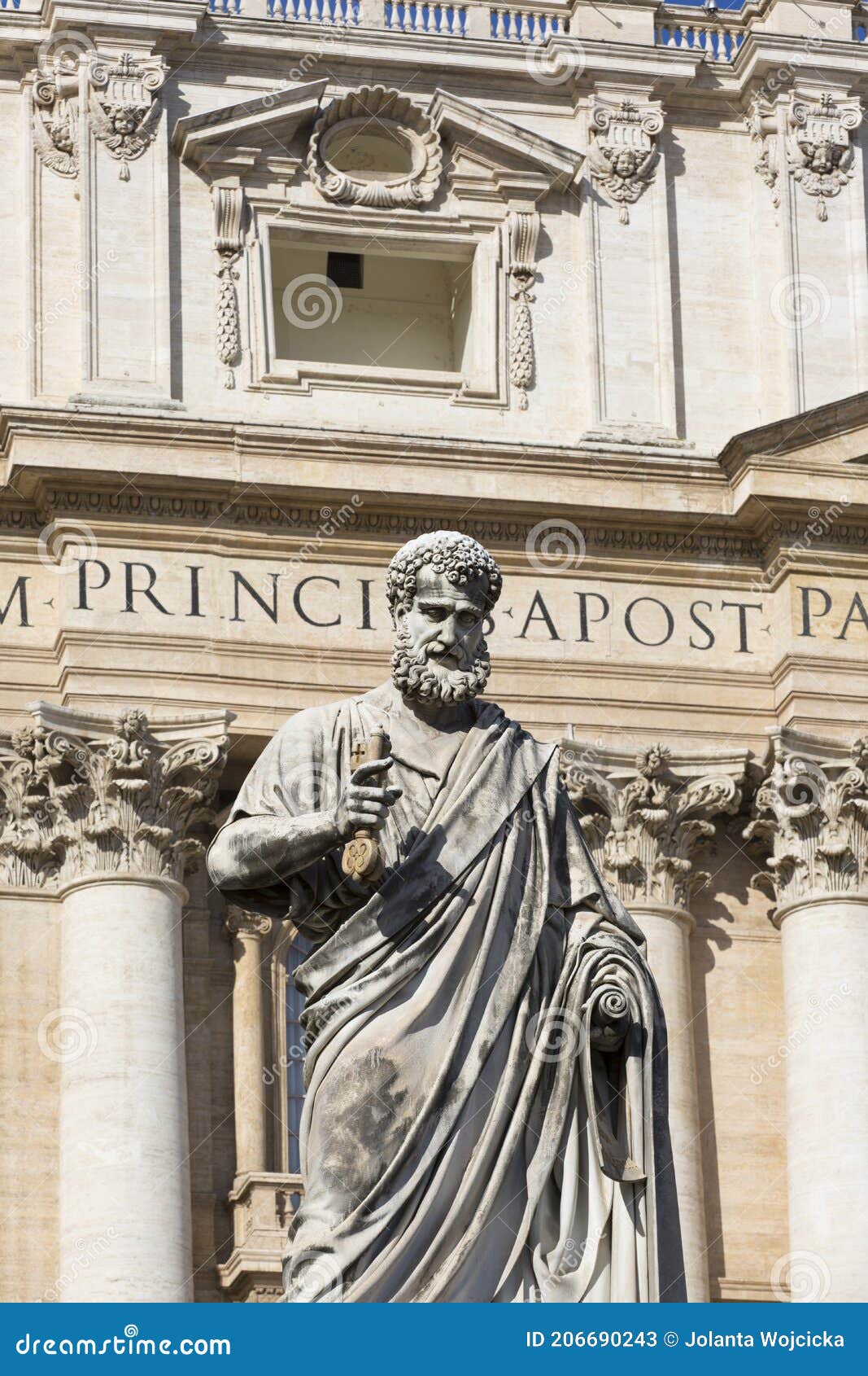 Statue of Saint Peter in Front of Saint Peter`s Basilica at St.Peter`s ...