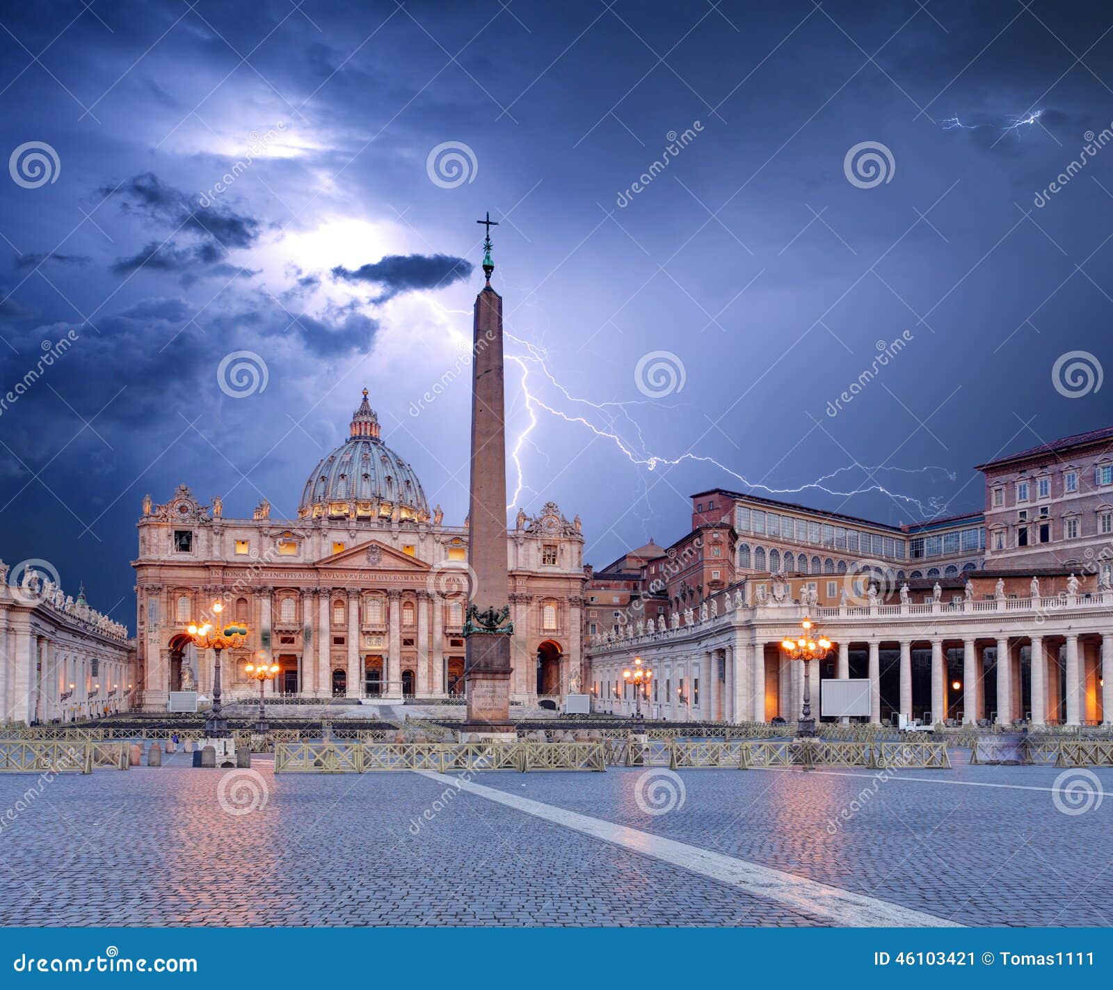 Vatican, Rome with Lightning Editorial Photo - Image of ancient, europe ...