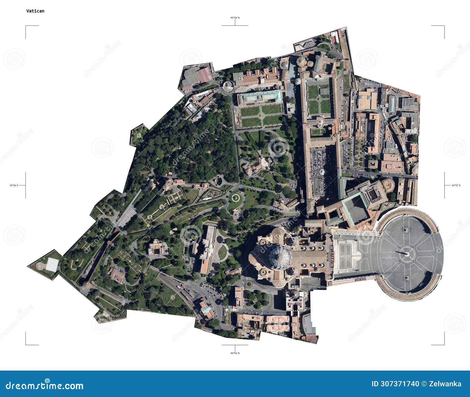 Vatican Shape on White. High-res Satellite Stock Illustration ...