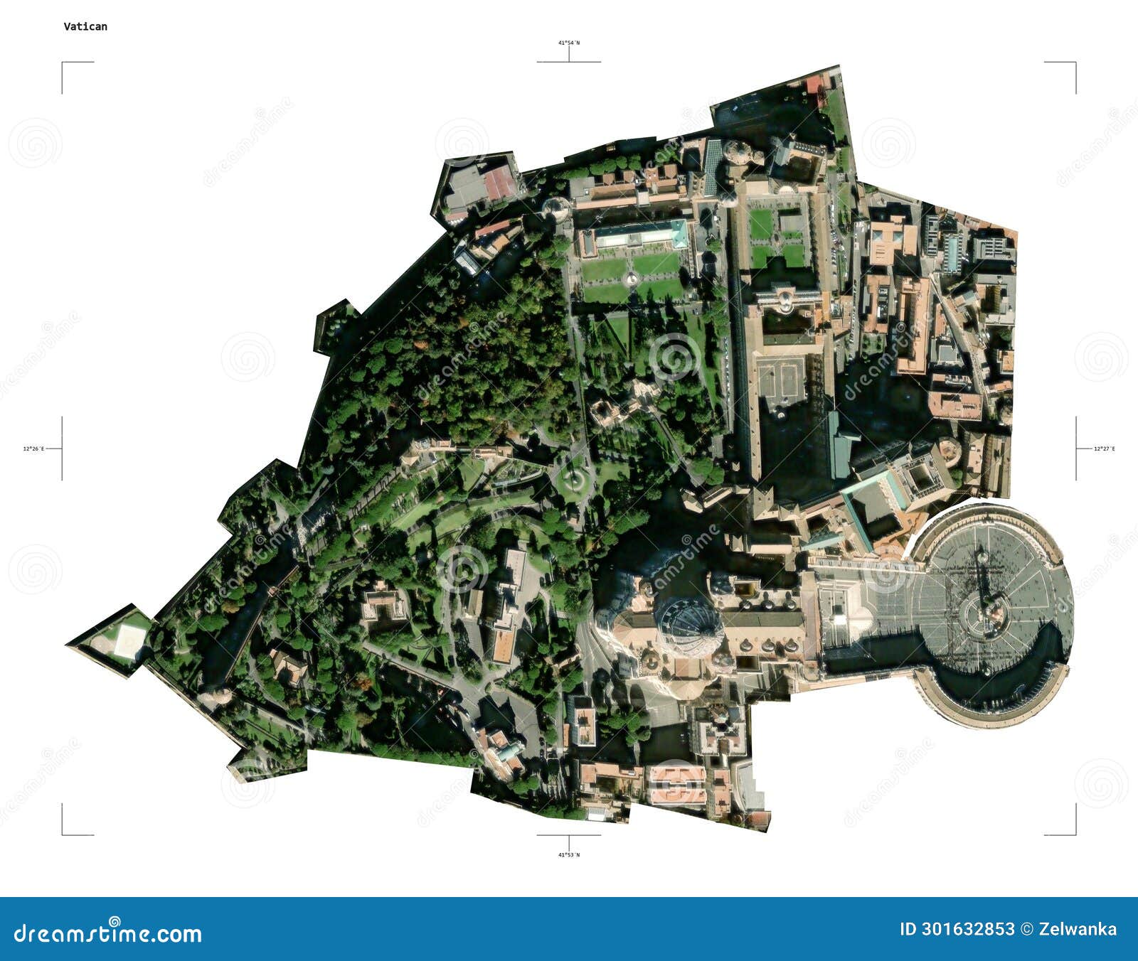 Vatican Shape on White. Low-res Satellite Stock Illustration ...