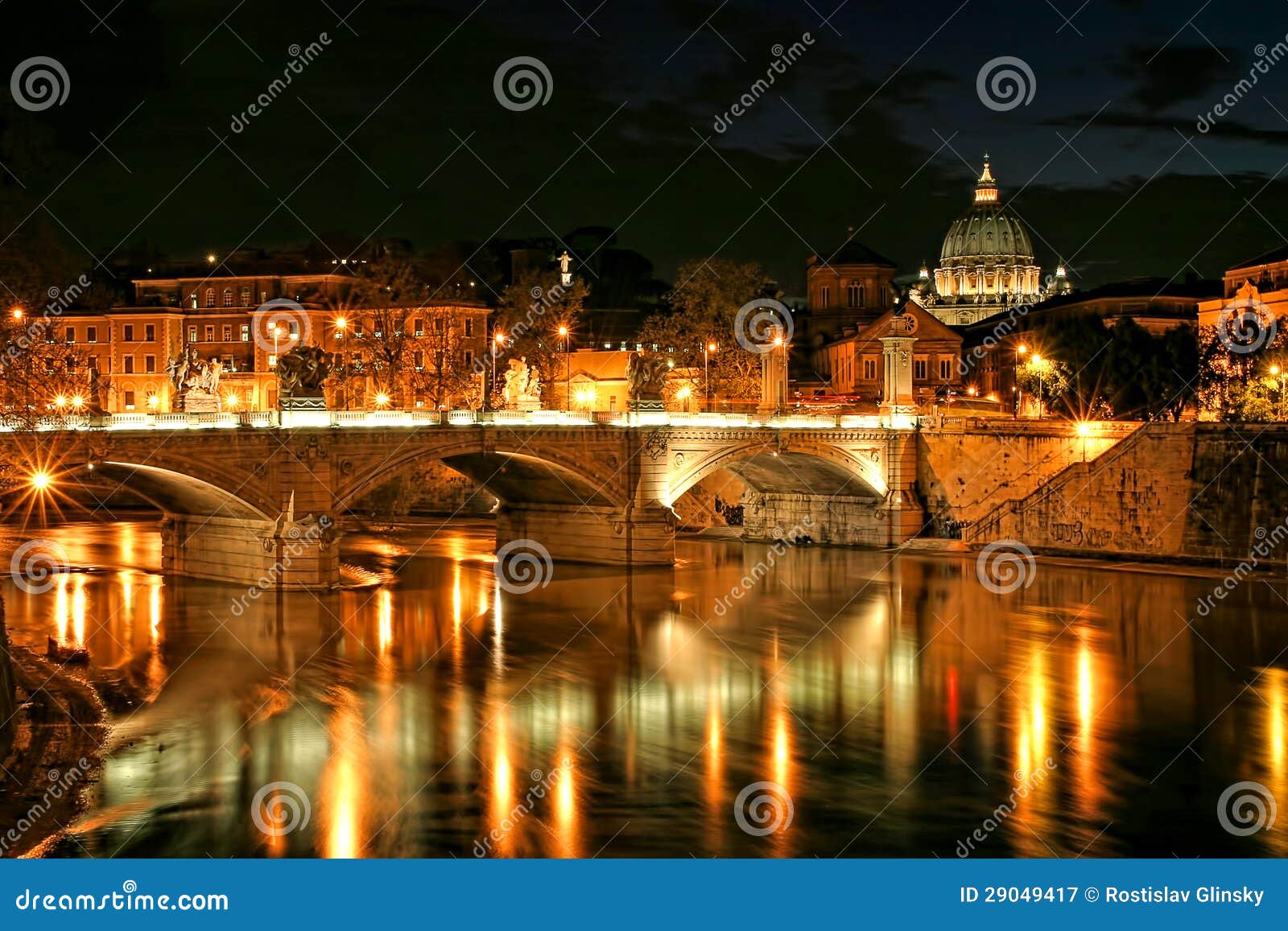 Vatican view at night. stock image. Image of architectural - 29049417