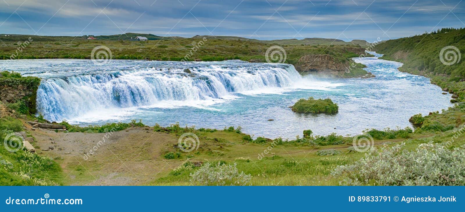 Vatnsleysufoss Faxi Waterfall Stock Image - Image of water, splash ...